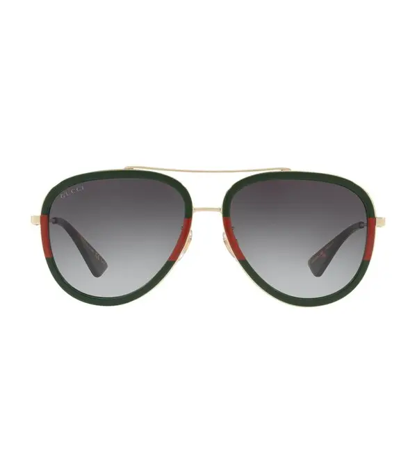 Gucci Striped Aviator Sunglasses