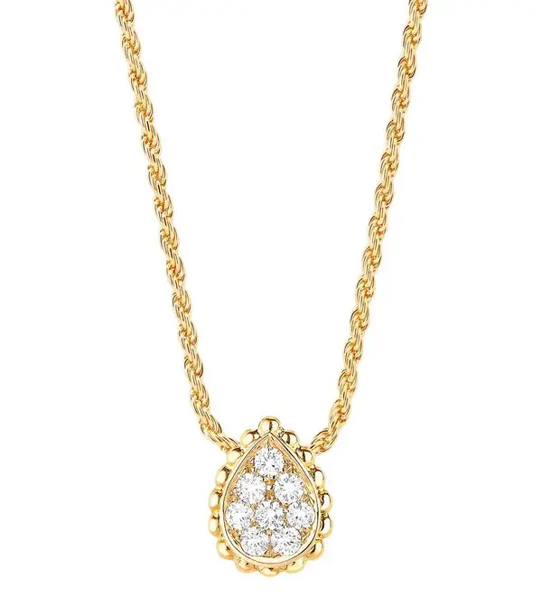 Boucheron Serpent Bohème Diamond Pendant Necklace In Yellow