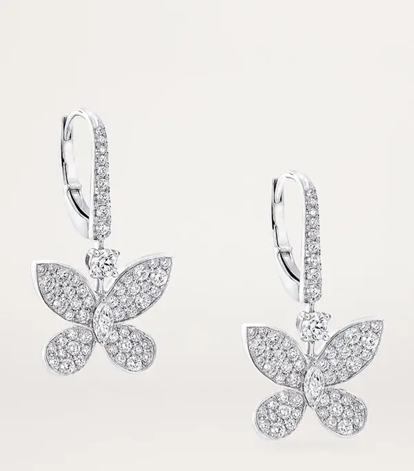 Graff Gold And Diamond Butterfly Mini Drop Earrings