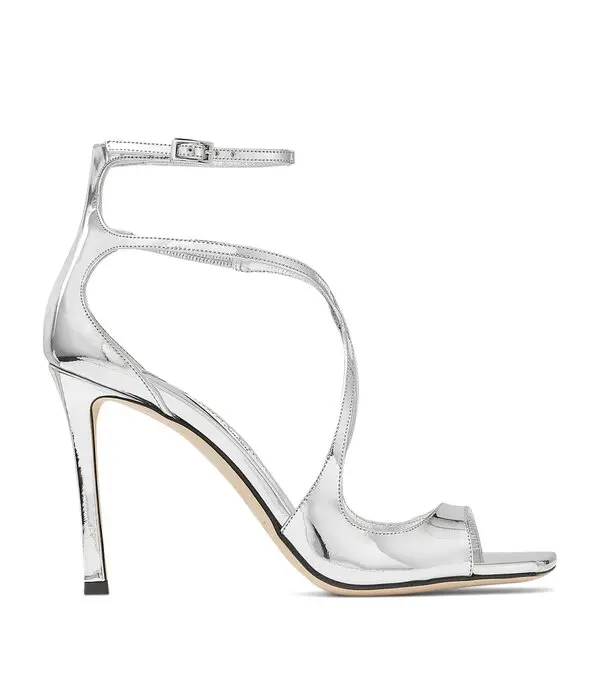 JIMMY CHOO Azia 95 Leather Sandals - Silver