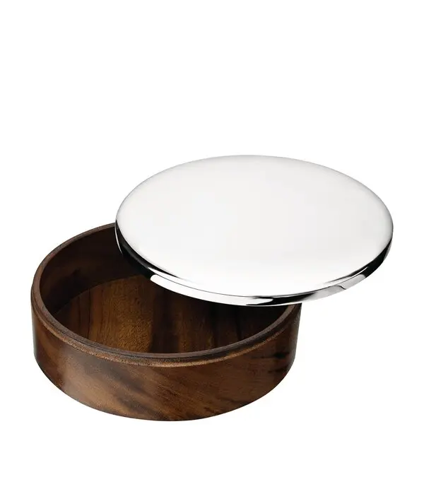 Christofle Large -plated Wood Uni Box - Silver