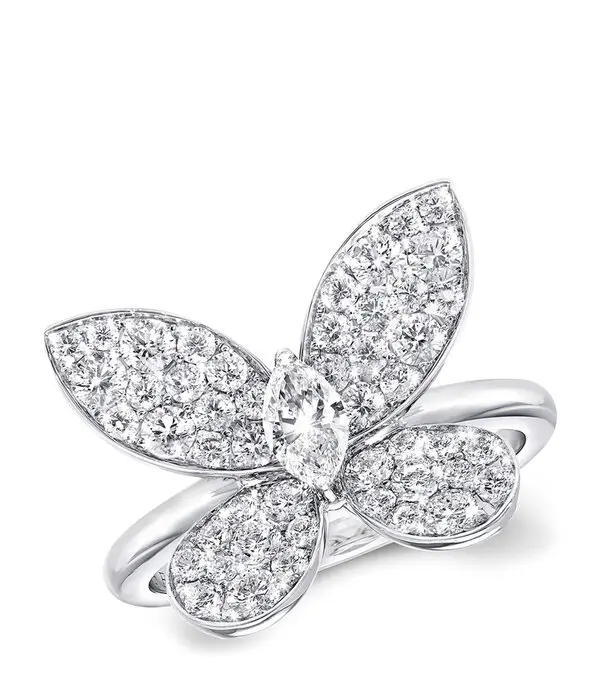 Graff Mini Butterfly Diamond Ring - White