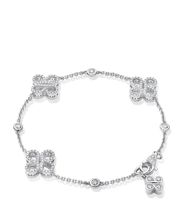 BOODLES Gold And Diamond Multi Charm Bracelet - White