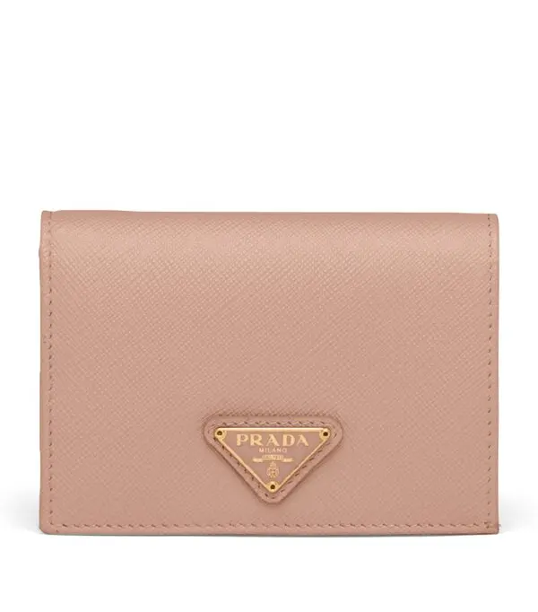 Prada Small Saffiano Leather Bifold Wallet - Nude