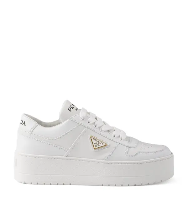 Prada Leather Downtown Sneakers - White