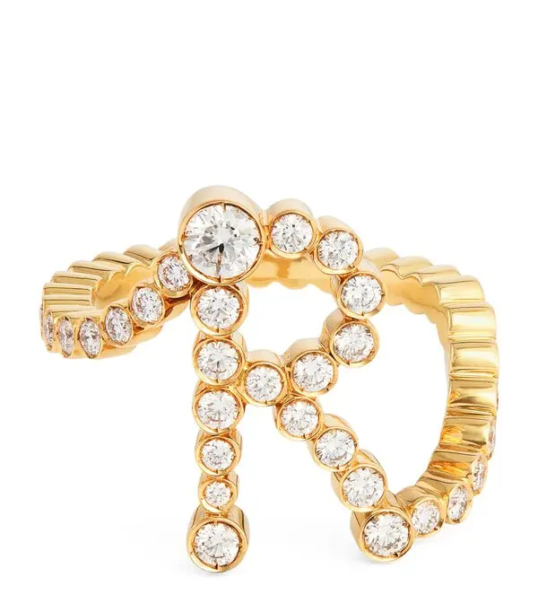 Sophie Bille Brahe Yellow Diamond 'r' Ring - Gold