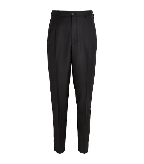 Giorgio Armani Wool-cashmere Tailored Trousers - Black