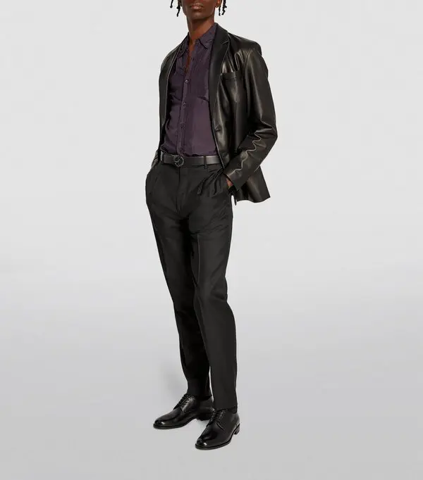 Giorgio Armani Wool-cashmere Tailored Trousers - Black