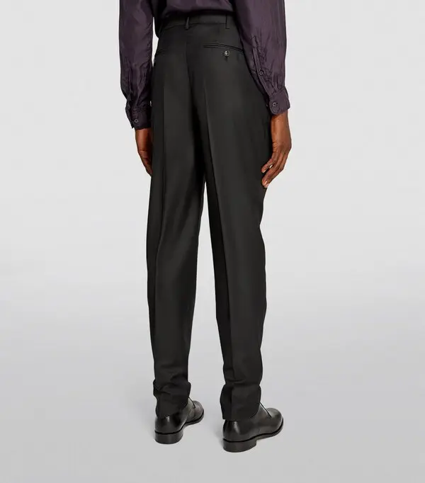 Giorgio Armani Wool-cashmere Tailored Trousers - Black