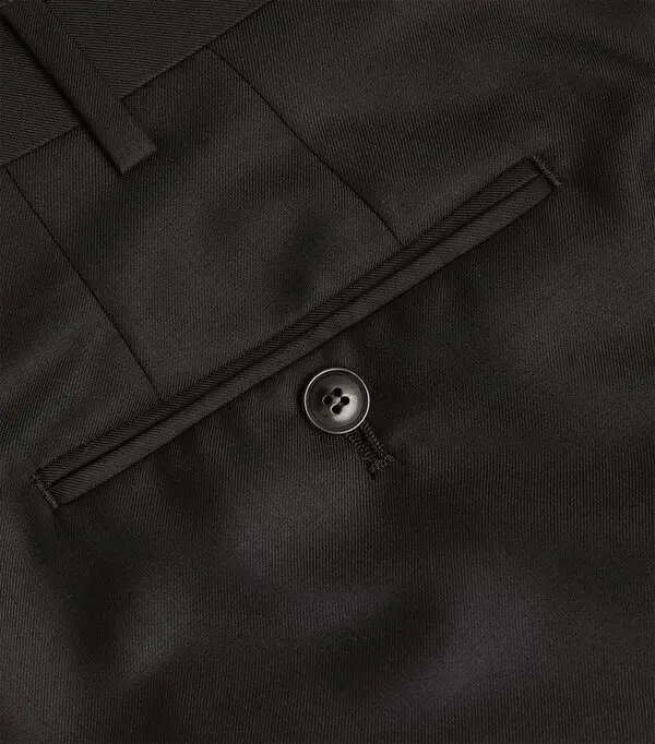 Giorgio Armani Wool-cashmere Tailored Trousers - Black