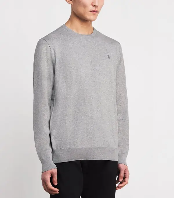 Polo Ralph Lauren Pima Cotton Polo Pony Sweater - Grey