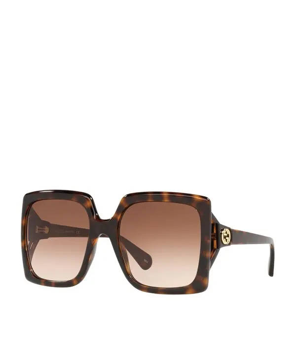 Gucci Tortoiseshell Square Frame Sunglasses - Brown