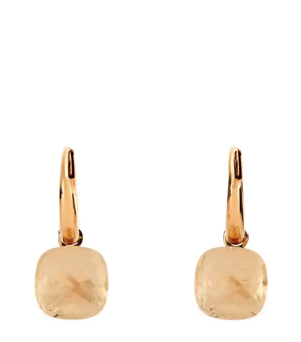 Pomellato Rose Gold And Topaz Petit Nudo Drop Earrings - White