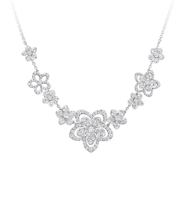 Graff Gold And Diamond Wild Flower Necklace - White