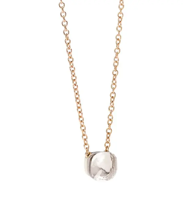 Pomellato Rose Gold And Topaz Nudo Necklace - White
