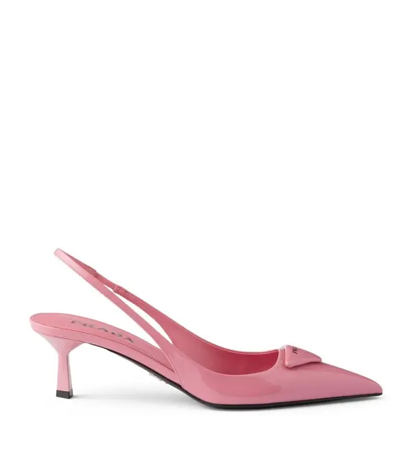 Prada Patent Leather Slingback Pumps - Pink