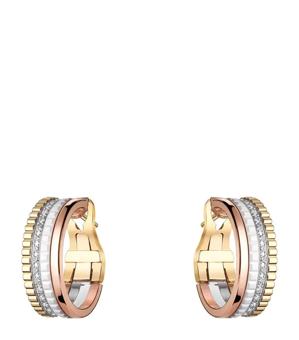 Boucheron Quatre White Hoop Earrings - Pink