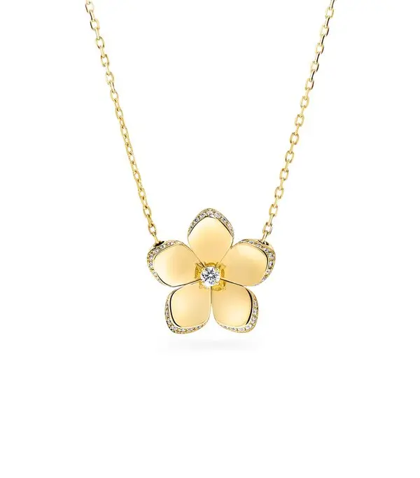 Graff Gold And Diamond Wild Flower Pendant Necklace - Yellow