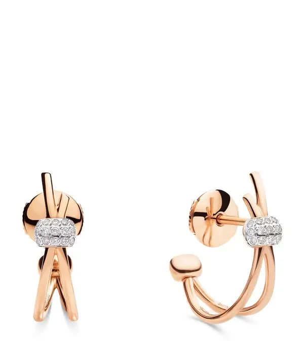 Pomellato And Diamond Hoop Earrings - Rose Gold