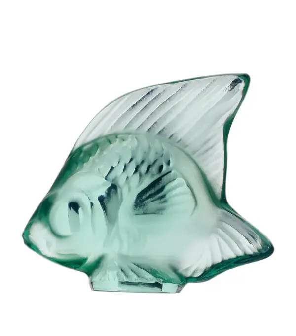 Lalique Crystal Fish Sculpture - Green
