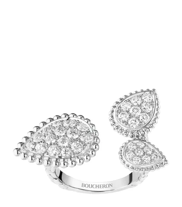 Boucheron Gold Serpent Bohème Three Motifs Ring - White