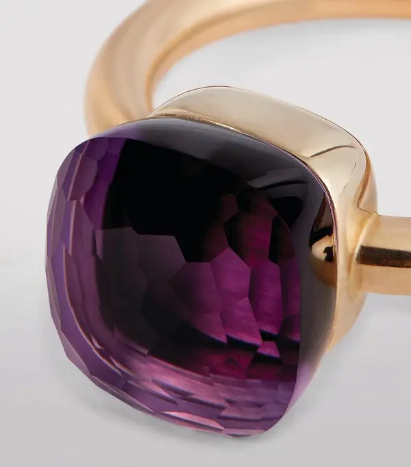 Pomellato Mixed Gold And Amethyst Nudo Classic Ring - Purple