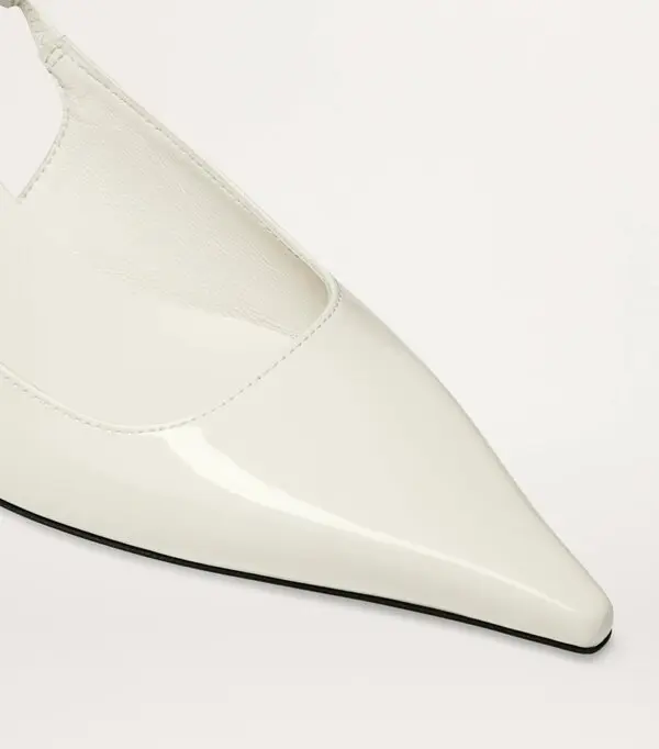 JIMMY CHOO Amel 50 Leather Slingback Pumps - White