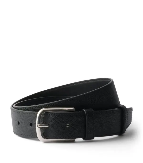Prada Saffiano Leather Belt - Black