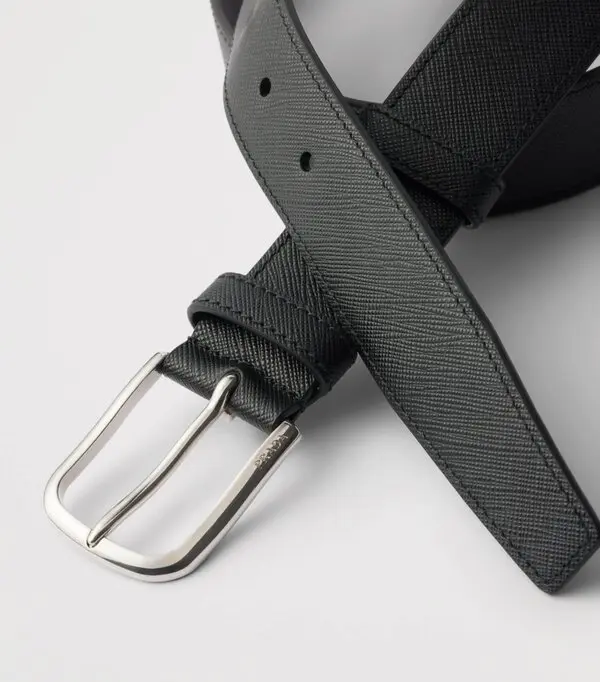 Prada Saffiano Leather Belt - Black