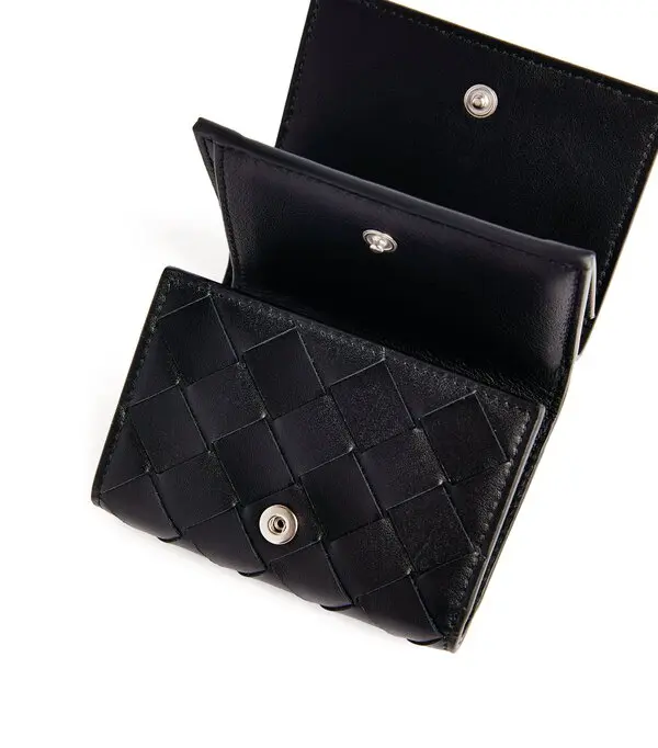 Bottega Veneta Leather Intrecciato Trifold Wallet