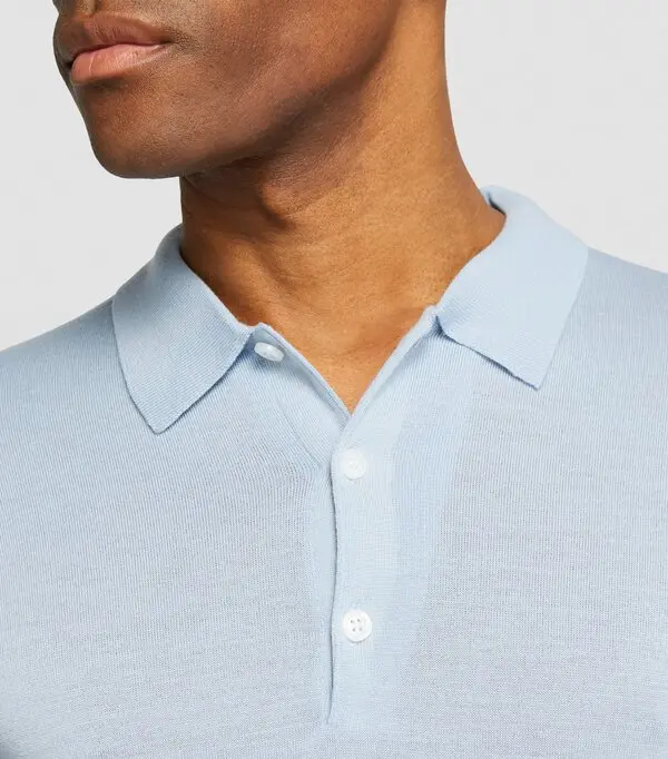John Smedley Merino Wool Long-sleeve Polo Shirt