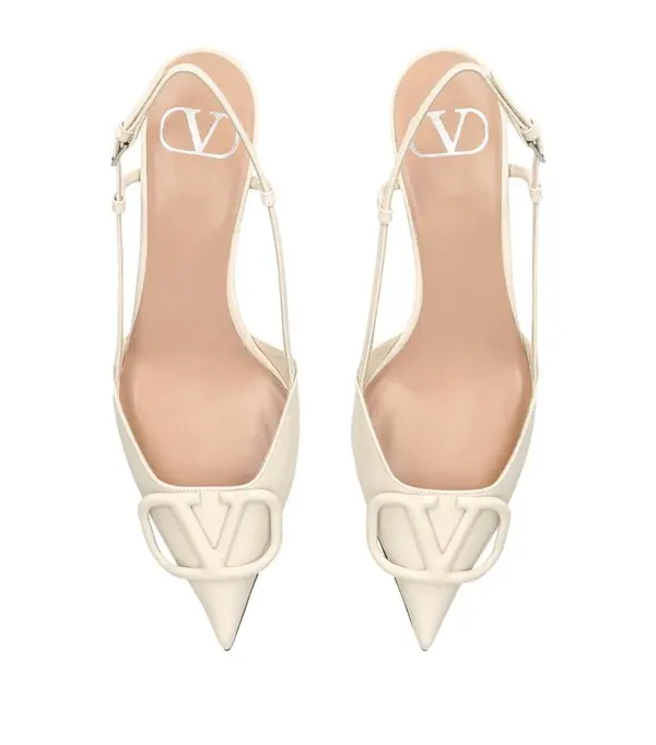 Valentino Garavani Vlogo Slingback Pumps - Ivory