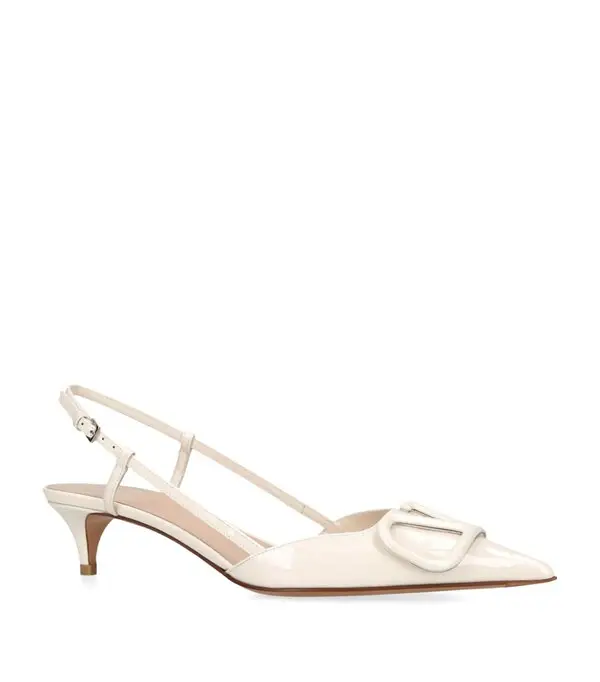 Valentino Garavani Vlogo Slingback Pumps - Ivory