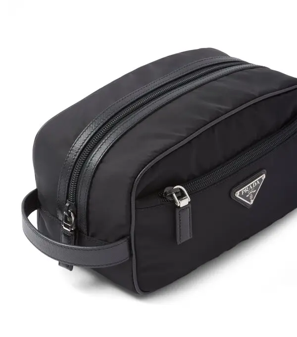 Prada Re-nylon And Saffiano Leather Wash Bag