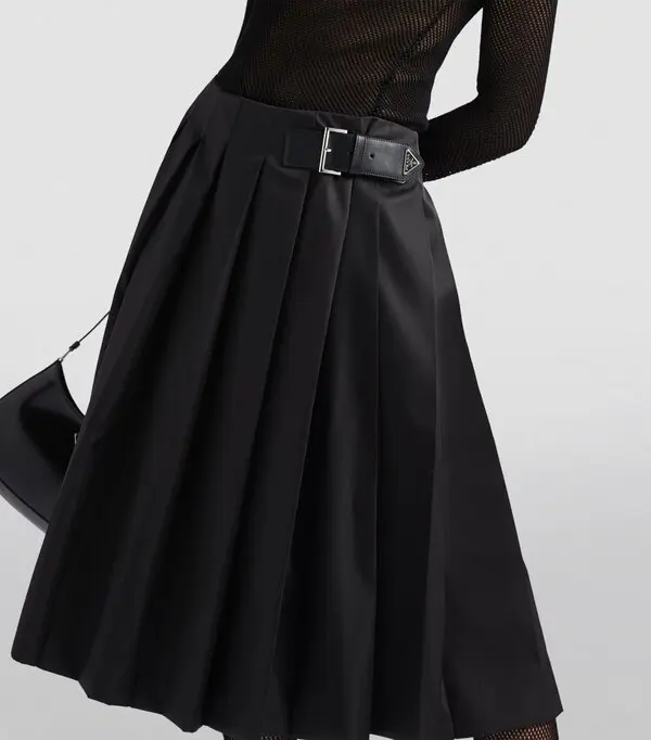 Prada Re-nylon Pleated Midi Skirt