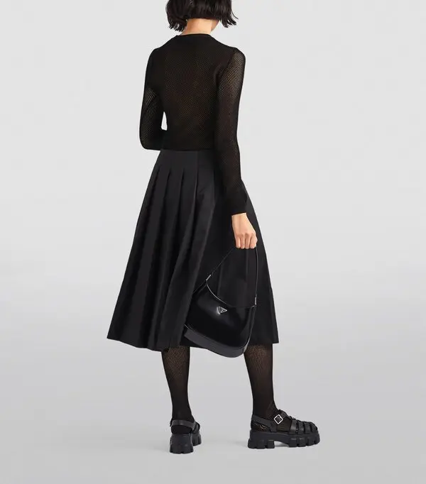 Prada Re-nylon Pleated Midi Skirt