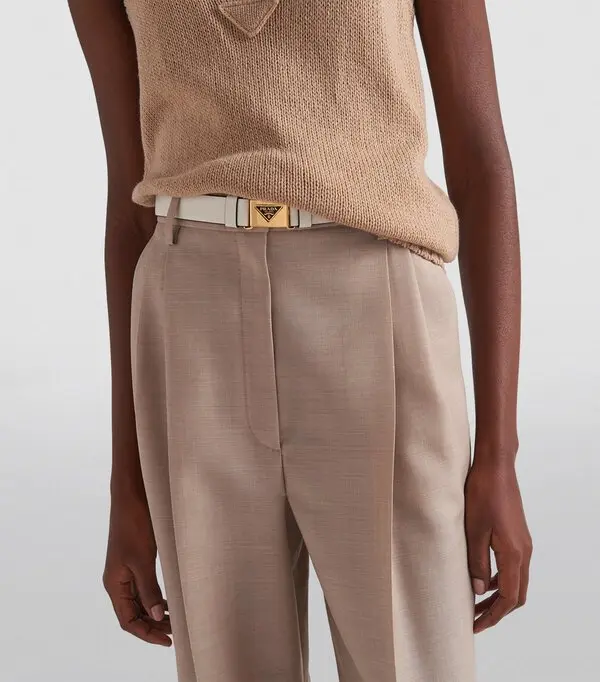 Prada Leather Triangle Belt