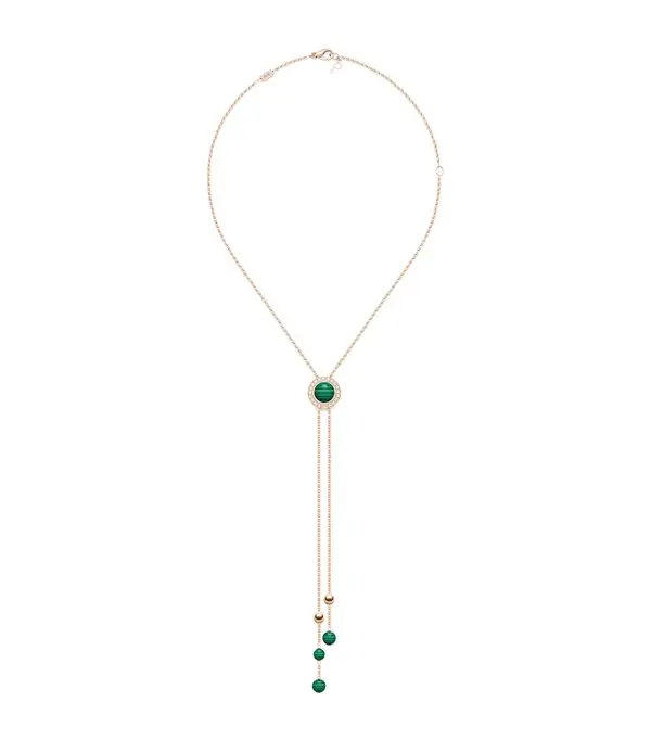 PIAGET Rose Diamond And Malachite Possession Pendant Necklace - Gold