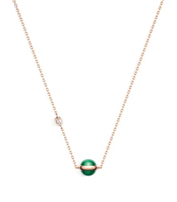 PIAGET Rose Diamond And Malachite Possession Pendant Necklace - Green