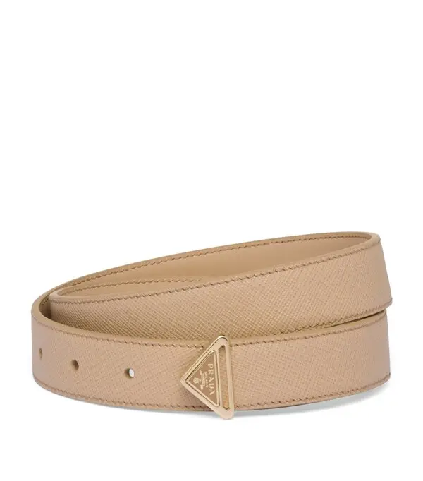 Prada Saffiano Leather Triangle Belt