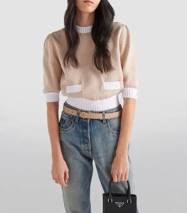 Prada Saffiano Leather Triangle Belt