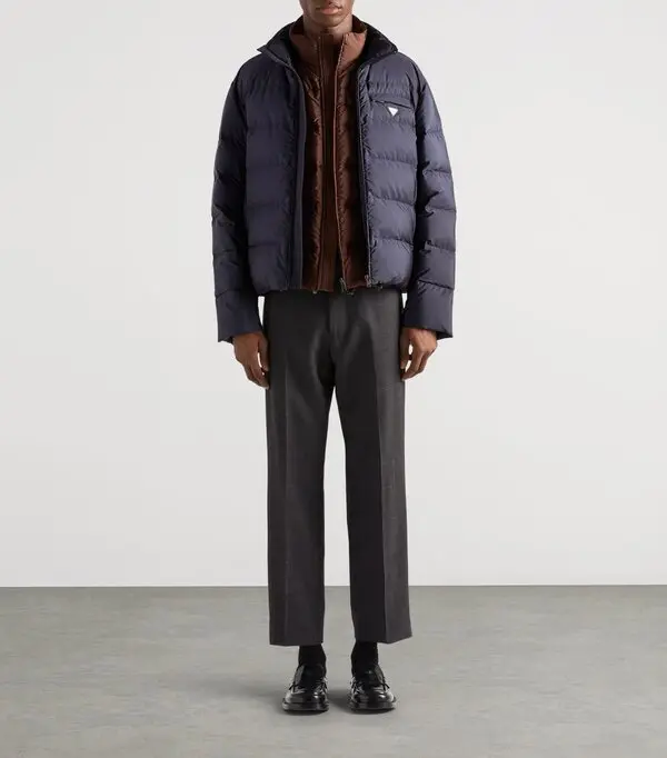 Prada Re-nylon Puffer Jacket - Blue