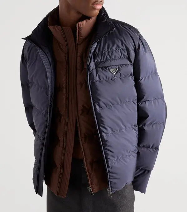 Prada Re-nylon Puffer Jacket - Blue