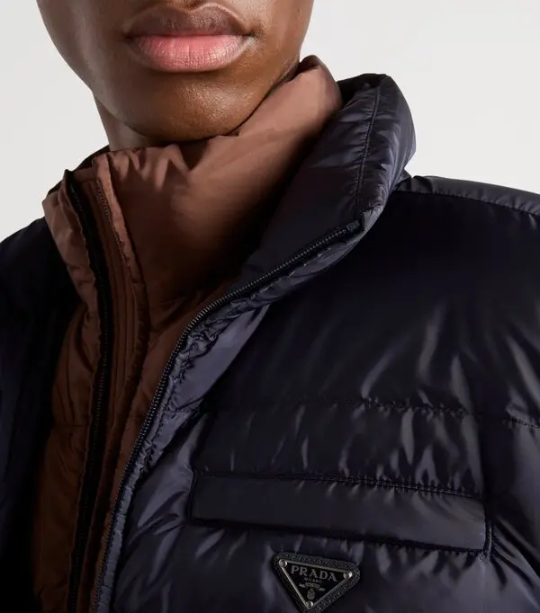 Prada Re-nylon Puffer Jacket - Blue