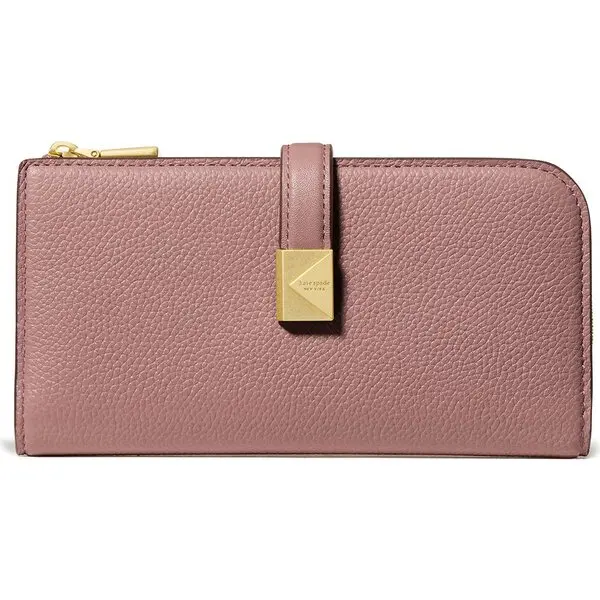 Kate Spade New York Deco Pebbled Leather Zip Wallet - Dusk Rose