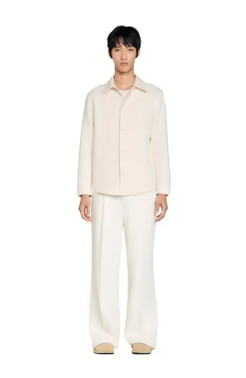 Sandro Long-sleeved Jersey Shirt - Ecru