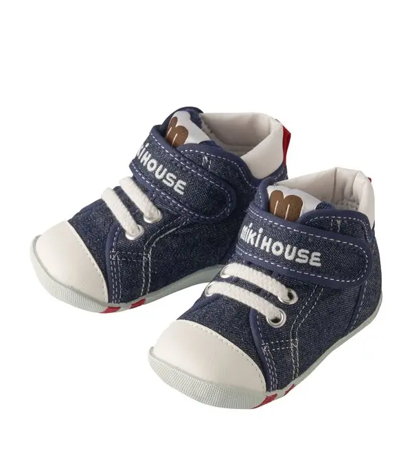 MIKI HOUSE Canvas Logo Strap Sneakers
