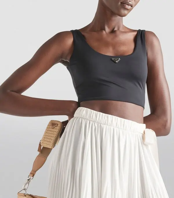 Prada Sleeveless Triangle Crop Top
