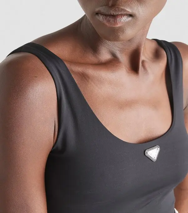 Prada Sleeveless Triangle Crop Top