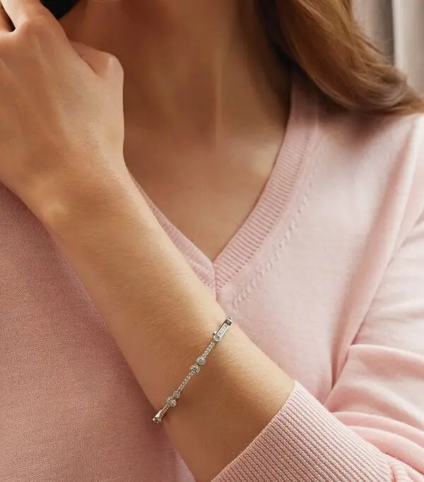 BOODLES Platinum And Diamond Waterfall Bangle